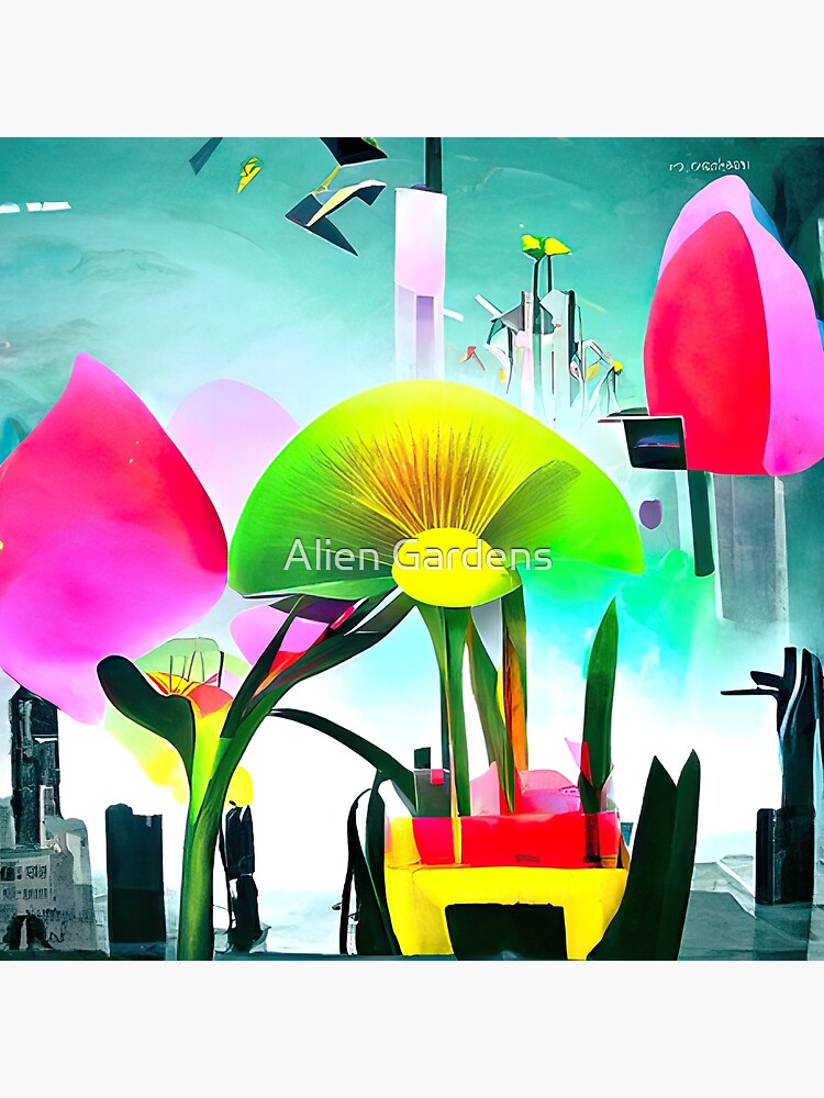 "Alien Garden Flowers - Futuristic summer in bloom #7" Poster for Sale ...