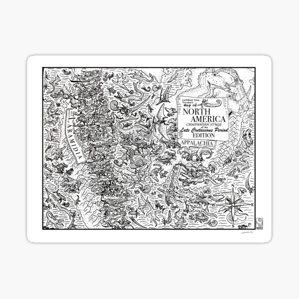 "Map of the Western Interior Seaway" Sticker for Sale by Ammonitedreams ...