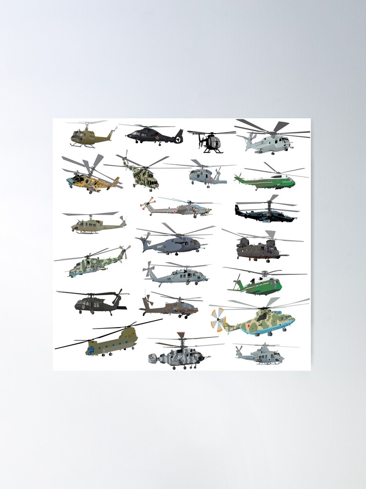 Military Helicopters Poster