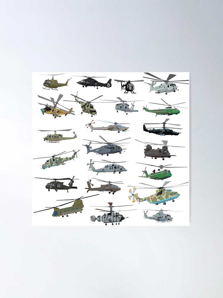 Amazoncom Laminated Military Helicopters Educational Chart Poster