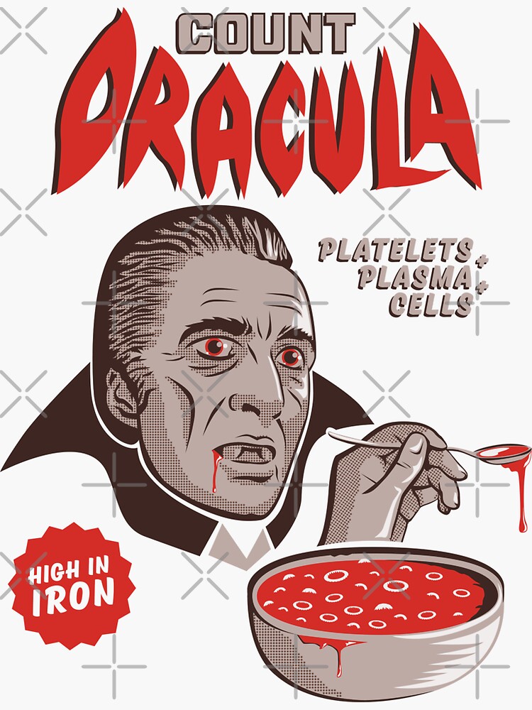 "Count Dracula Cereal | Count Chocula Inspired" Sticker for Sale by ...