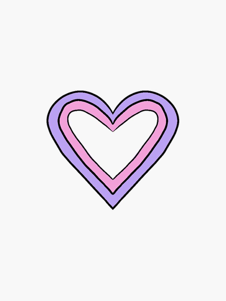 "Aesthetic pink purple heart | Aesthetic heart sticker | Cute pink ...