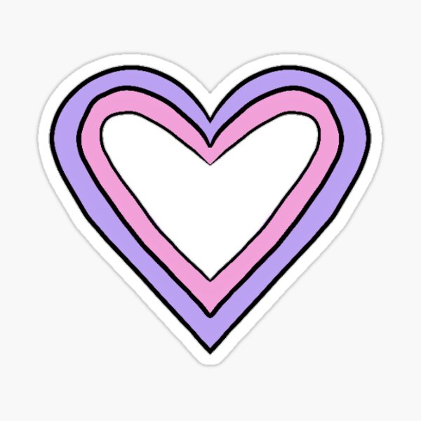 "Aesthetic pink purple heart | Aesthetic heart sticker | Cute pink ...