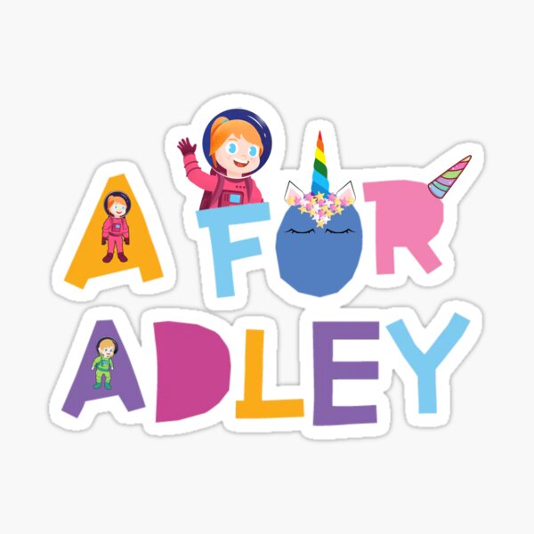 "a for adley , funny for school" Sticker for Sale by carla-niki | Redbubble