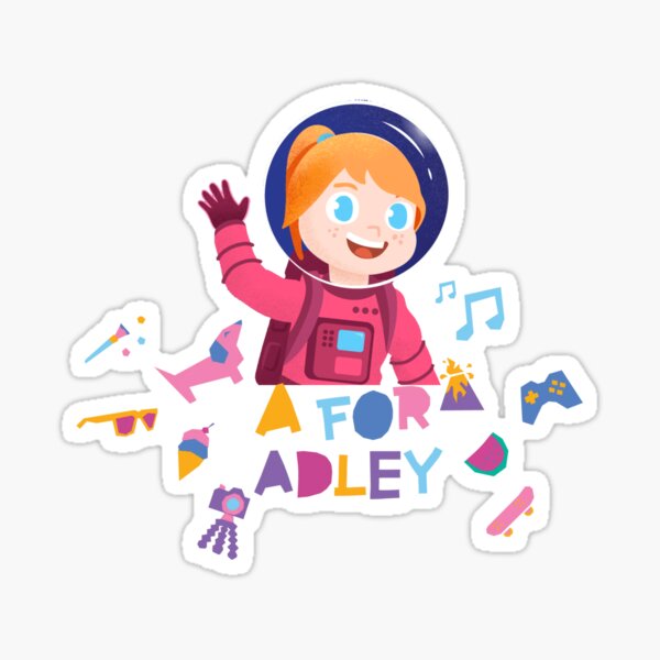 "a for adley , funny for school" Sticker for Sale by carla-niki | Redbubble