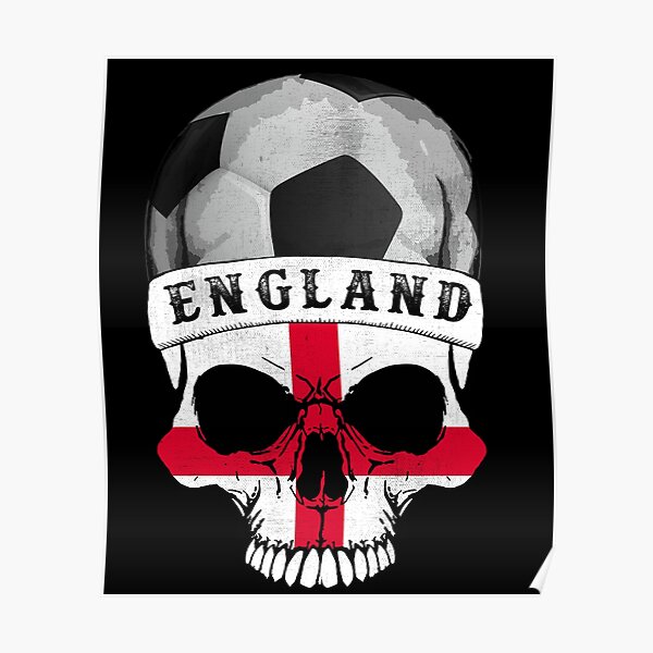 "England Flag Skull Football Soccer 2022 " Poster for Sale by Tennis-store | Redbubble