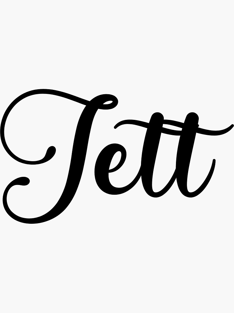 "Jett Name - Handwritten Calligraphy" Sticker for Sale by YelenaStore ...