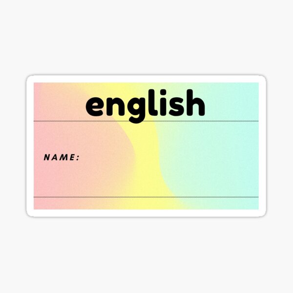 "English name tag " Sticker for Sale by Lorena-designs | Redbubble
