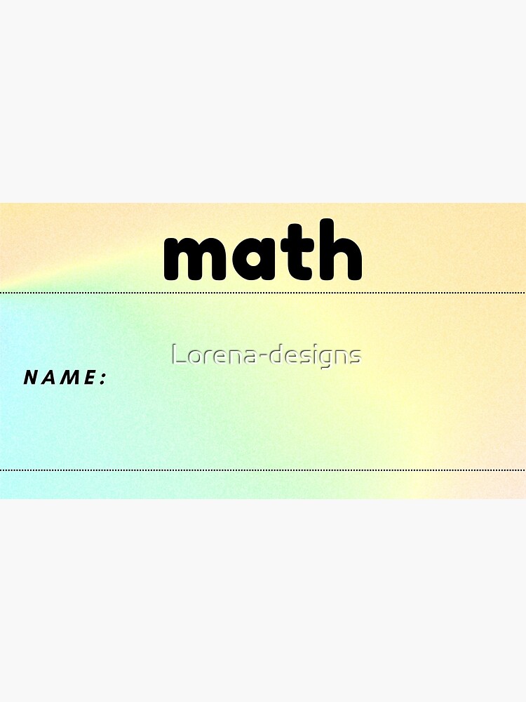 "Math name tag " Sticker for Sale by Lorena-designs | Redbubble
