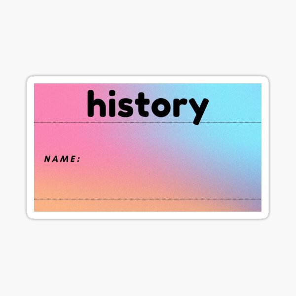 "History name tag " Sticker for Sale by Lorena-designs | Redbubble