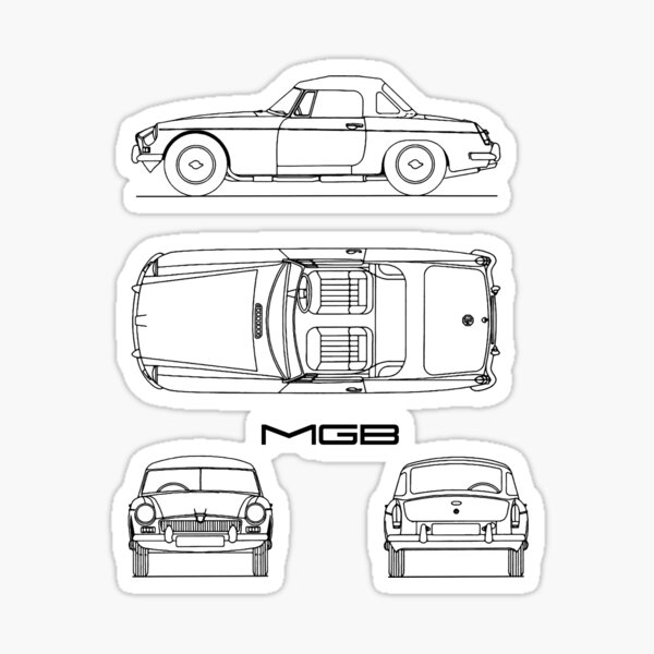 "MGB Blueprint" Sticker for Sale by rogue-design | Redbubble