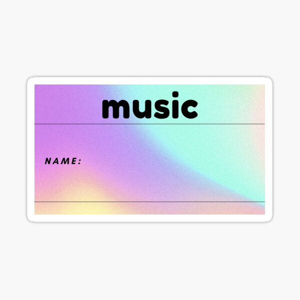 "Music name tag " Sticker for Sale by Lorena-designs | Redbubble