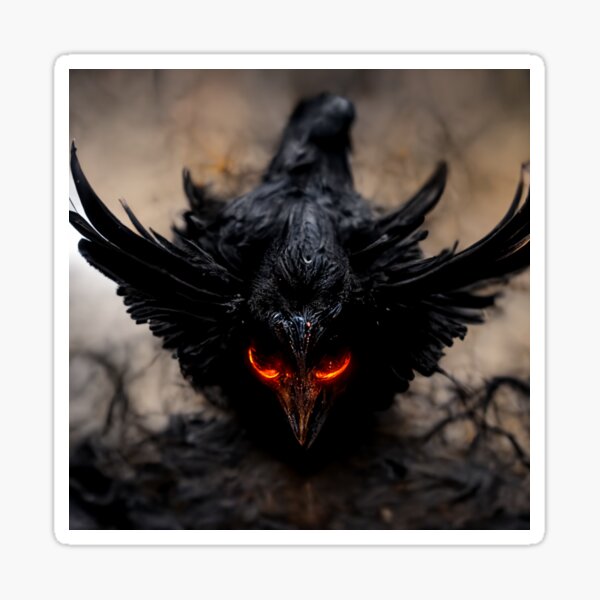"Demonic Raven Art Work" Sticker for Sale by Adilart11 | Redbubble