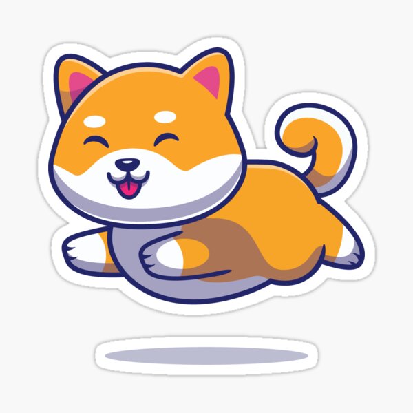 "Cute shiba inu dog running" Sticker for Sale by wwelcome | Redbubble
