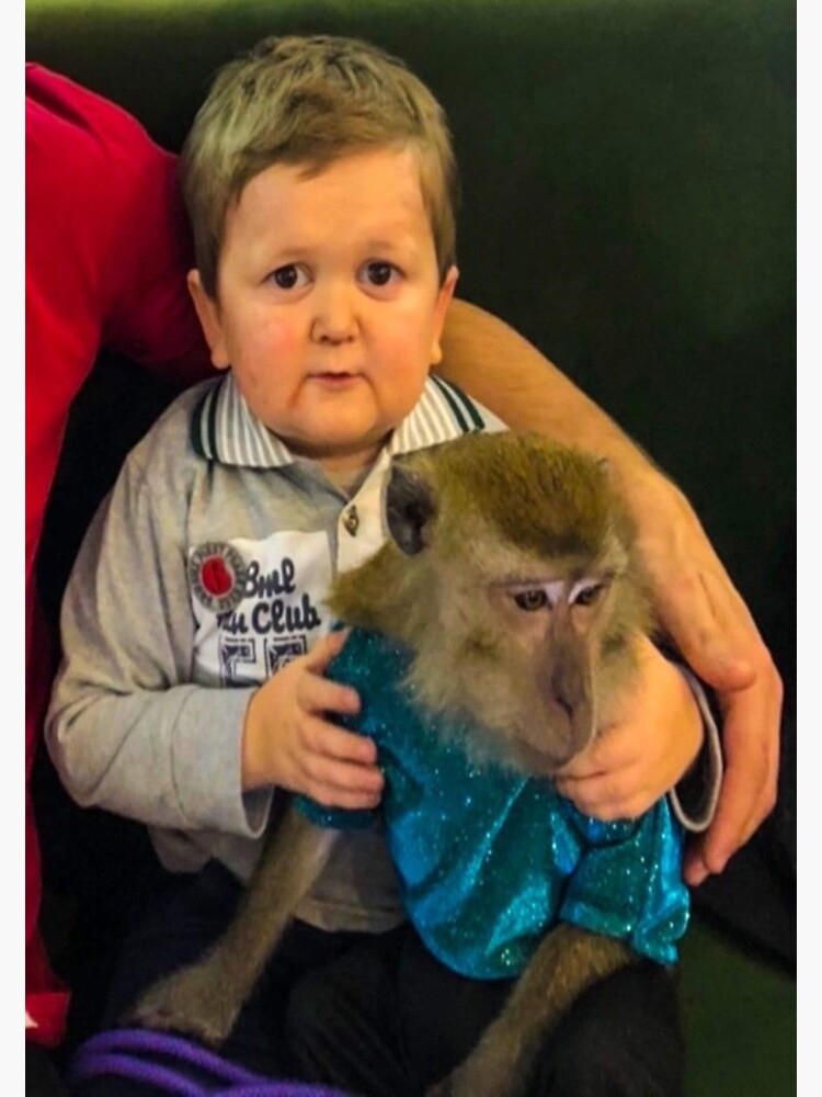 "Hasbulla Sitting Hugged With Monkey" Poster for Sale by BitternotMeme ...