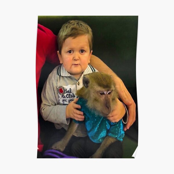 "Hasbulla Sitting Hugged With Monkey" Poster for Sale by BitternotMeme ...