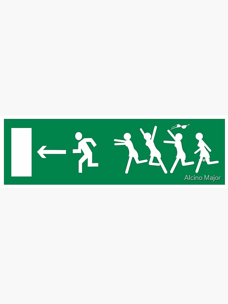 "Emergency Exit Sign - Woman Attraction" Poster for Sale by majtek ...