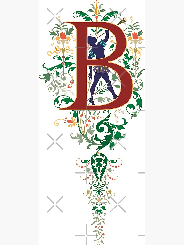 Lámina artística «Letra floral del Renacimiento medieval B. el elegante ...