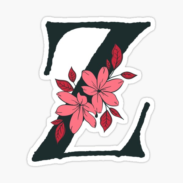 "Pink floral Z monogram" Sticker for Sale by anitastrifler | Redbubble