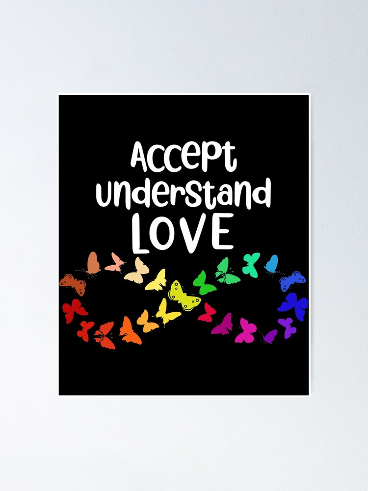 Póster «aceptar Comprender Amor Neurodiversidad Infinito Autismo De