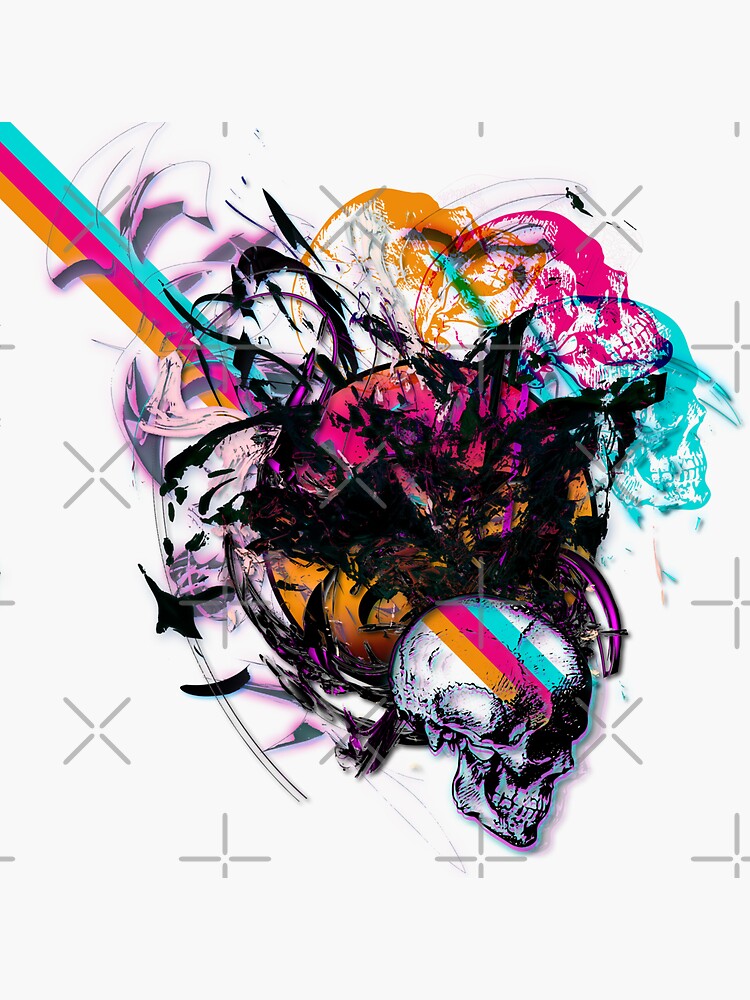 "Smirk! Rainbow and Dark Thoughts Skull" Sticker for Sale by TheSmirk ...