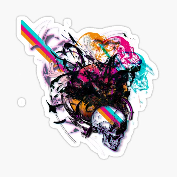 "Smirk! Rainbow and Dark Thoughts Skull" Sticker for Sale by TheSmirk ...