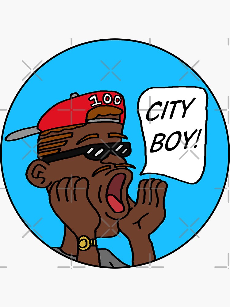 "City Boy Meme Logo" Sticker for Sale by OFC-Media | Redbubble