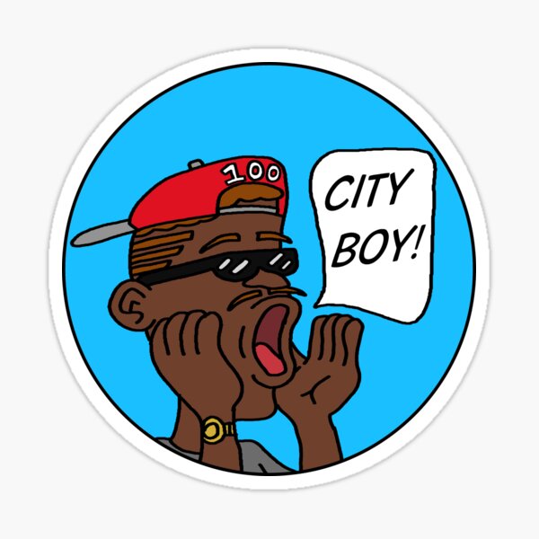 "City Boy Meme Logo" Sticker for Sale by OFC-Media | Redbubble