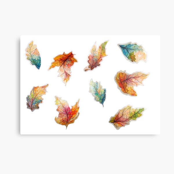 Lámina metálica «Otoño | Hojas de otoño - colección de hojas - arte de ...