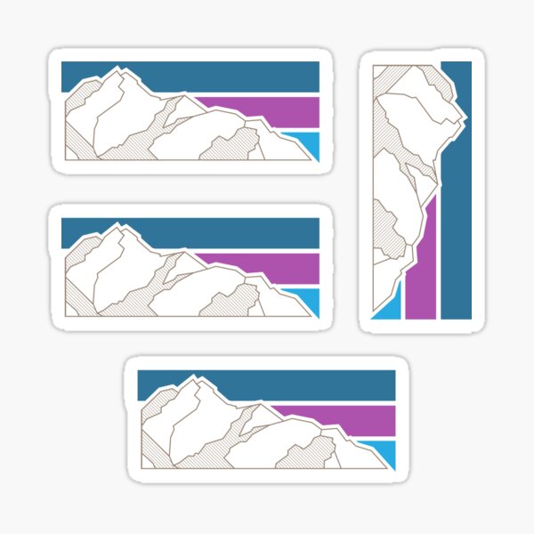 "simple mountain line-art for adventure lovers climbing fans" Sticker ...