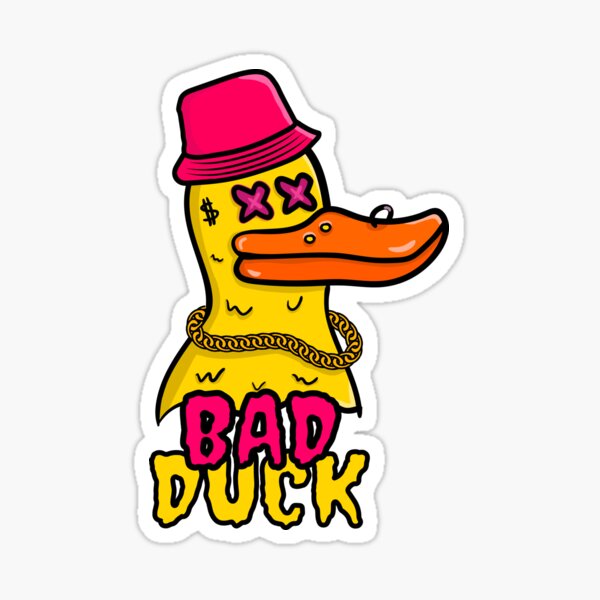 "Bad duck bucket hat" Sticker for Sale by BiGiK | Redbubble