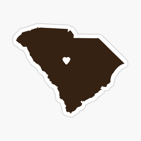 "South Carolina Love in Brown" Sticker for Sale by marenmisner | Redbubble
