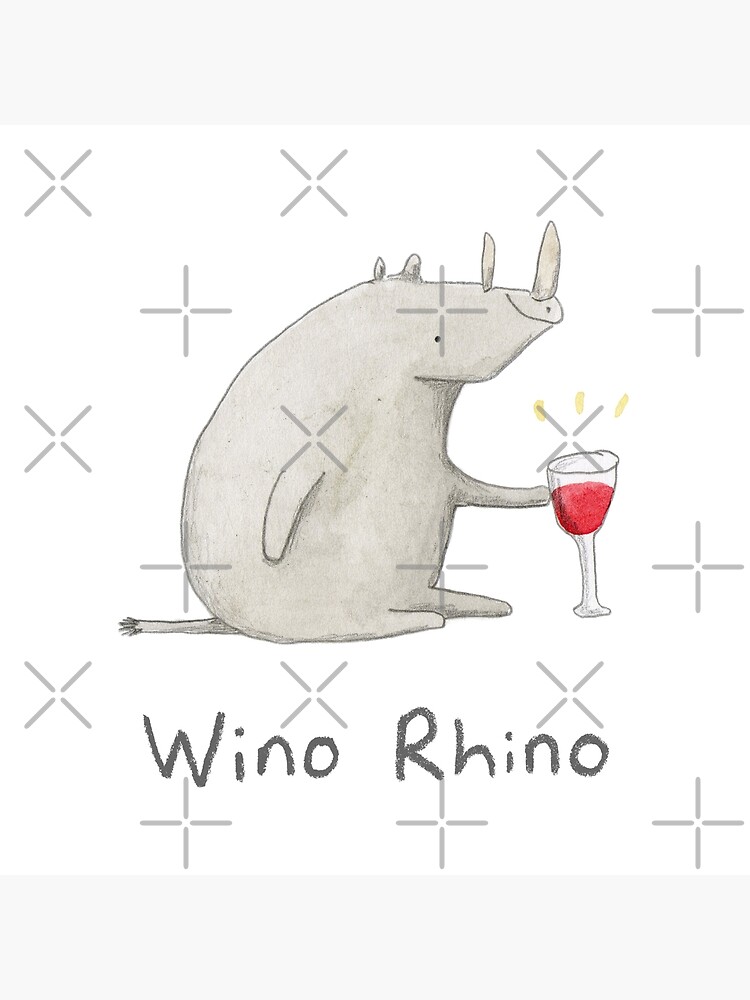"Wino Rhino" Poster for Sale by SophieCorrigan | Redbubble