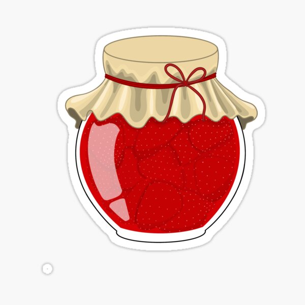 "Cute Strawberry Jam Jar " Sticker for Sale by StarsAndWhimsy | Redbubble