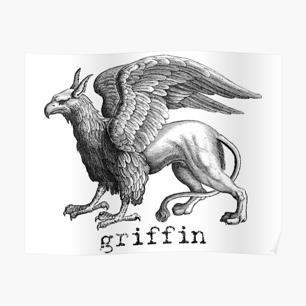 "Griffin Griffon Gryphon | Mythological" Poster for Sale by pxeeyDesign ...