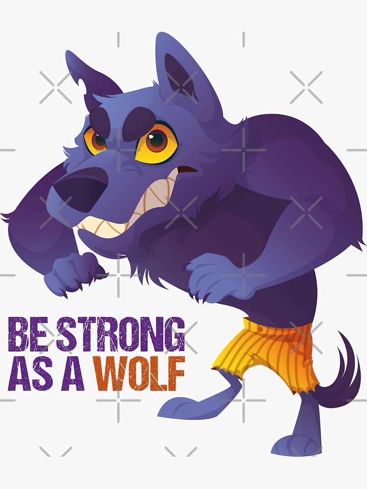 "Be strong as a wolf" Sticker for Sale by Komelyos | Redbubble