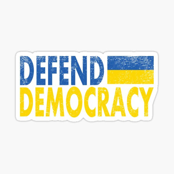 "defend democracy support ukraine ukranian" Sticker for Sale by ...