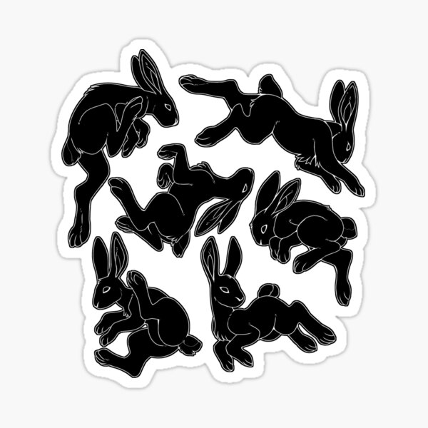 "Black Rabbit Of Inle" Sticker for Sale by kitsiyo | Redbubble