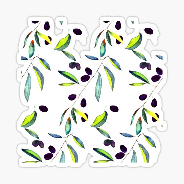 "Olives and leaves" Sticker for Sale by BlackBirdAD | Redbubble