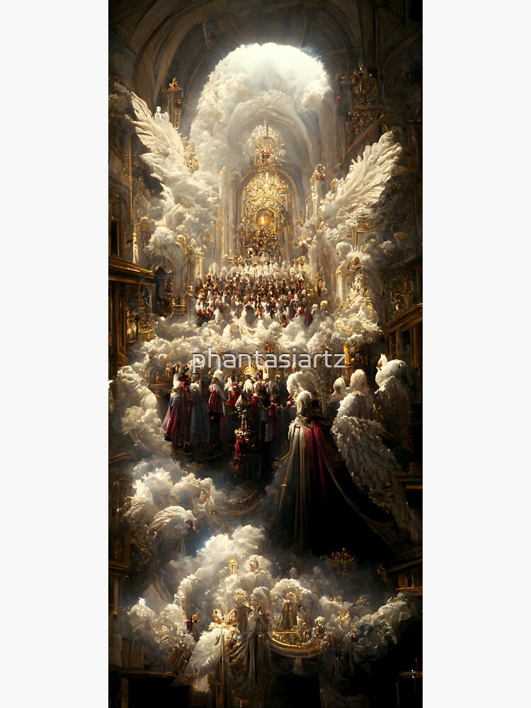 "Mass Gathering of Angels in Heaven" Sticker for Sale by phantasiartz ...