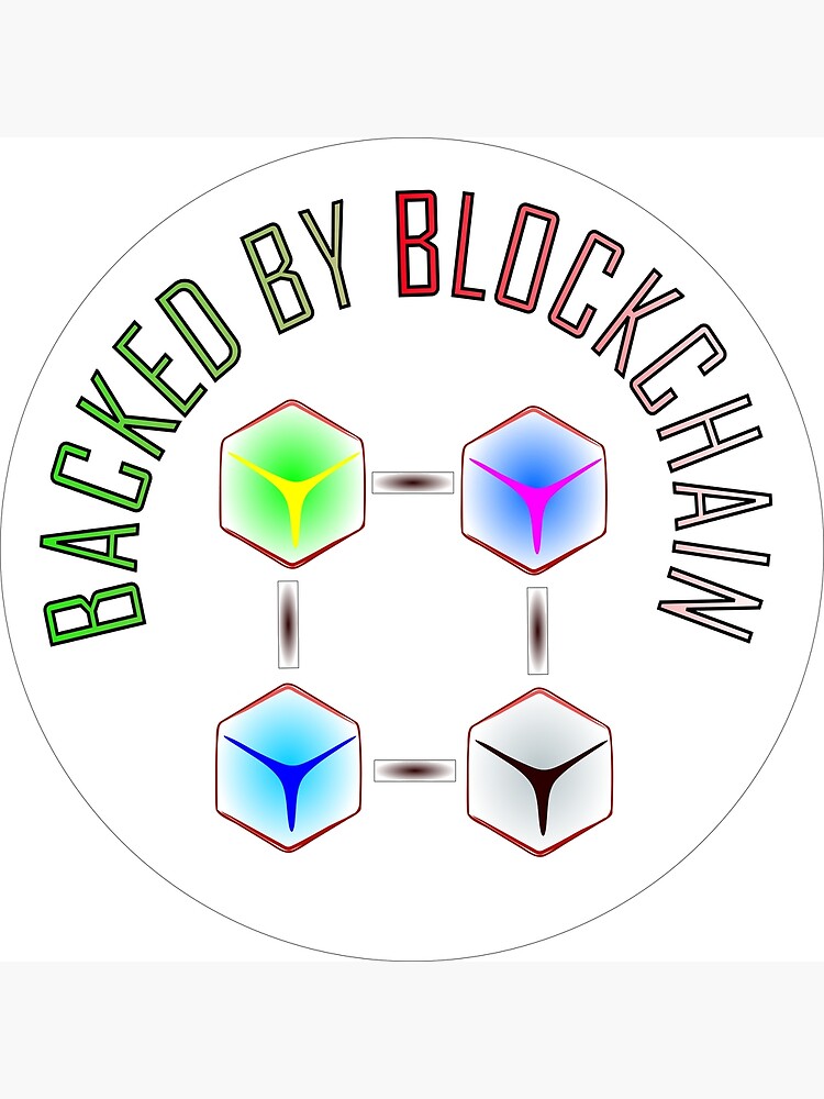 "Backed by Blockchain sticker pack" Poster for Sale by Scrambledwords ...