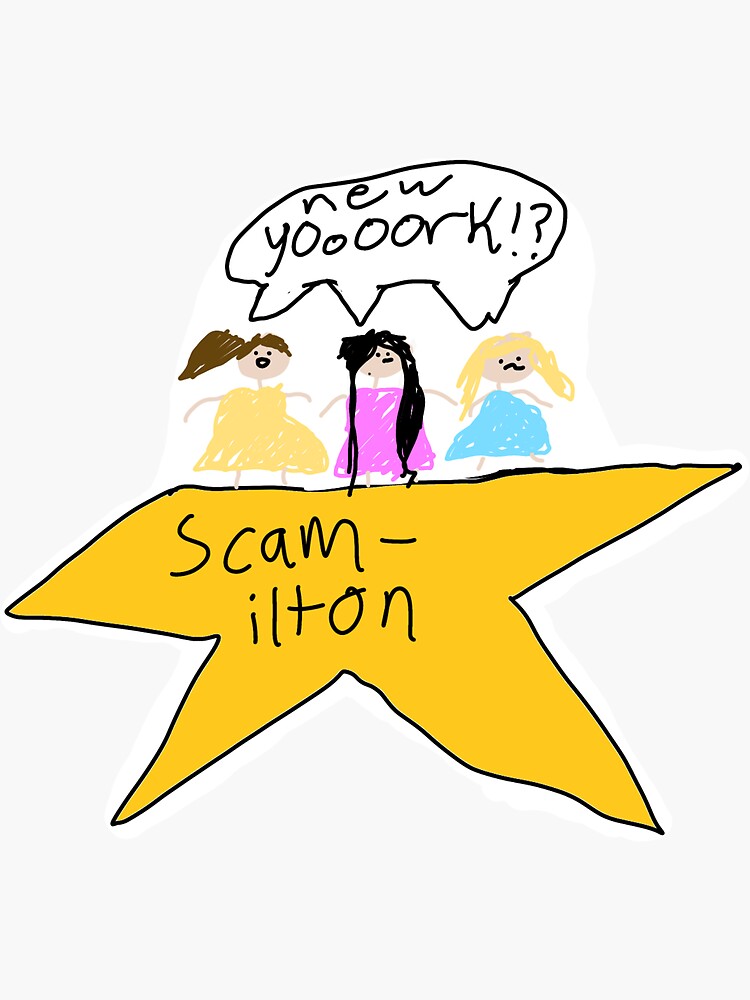 "Scamilton bad sticker" Sticker for Sale by EmmaKaitlyn | Redbubble