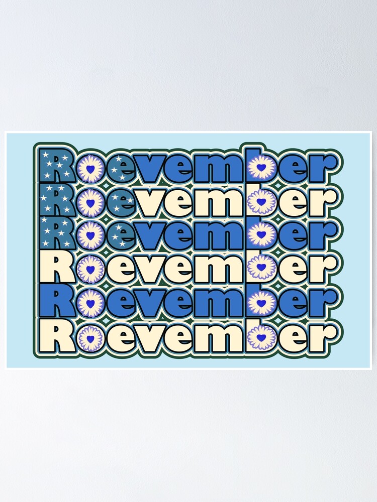 " Roevember Vintage Colors Flower Power in Blue Design" Poster for Sale ...