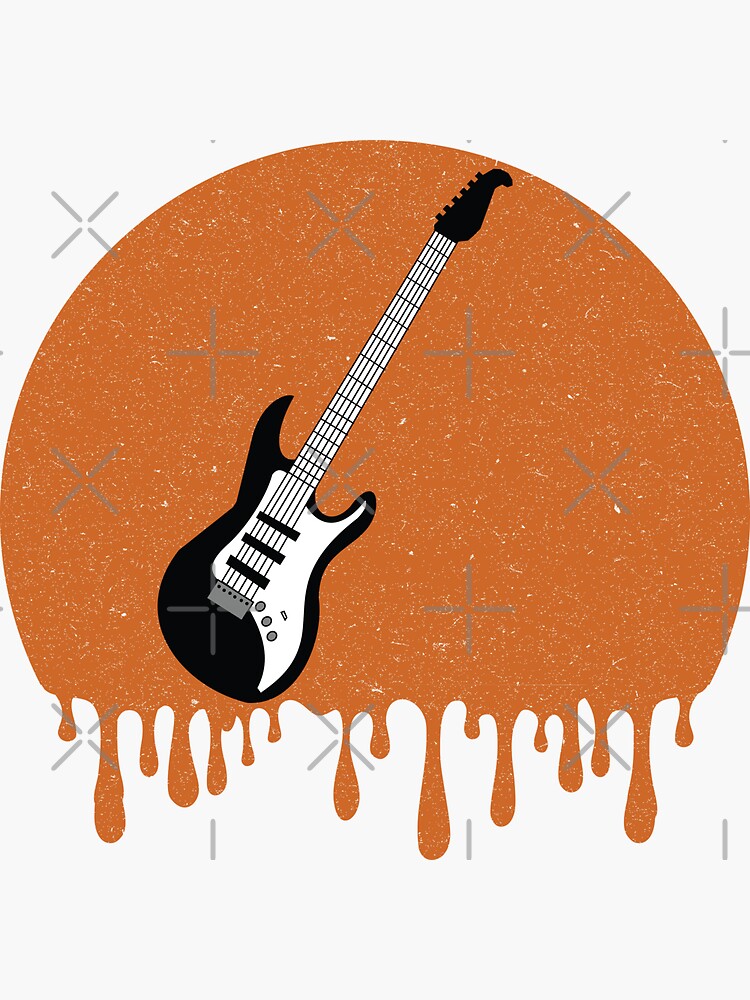 "Retro Electric Guitar dripping, best Gifts for Christmas" Sticker for ...