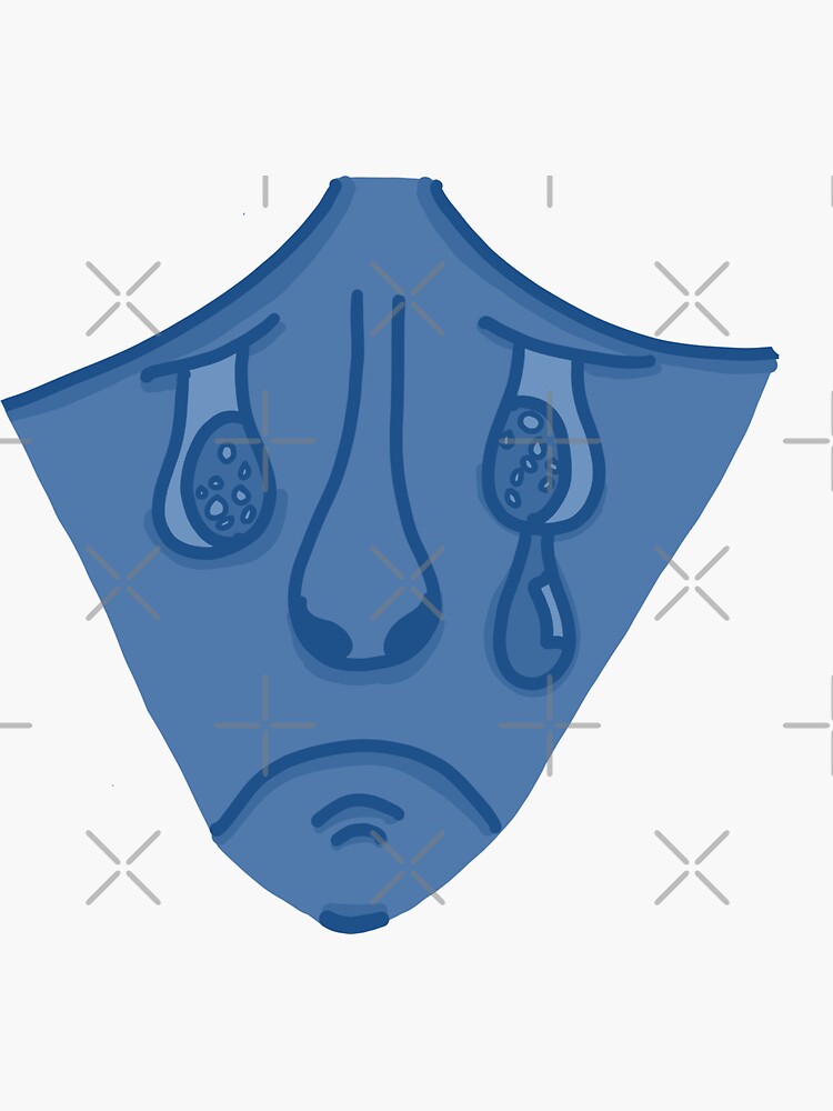 "Cartoon Sad Smiley Face" Sticker for Sale by TheTrentD | Redbubble