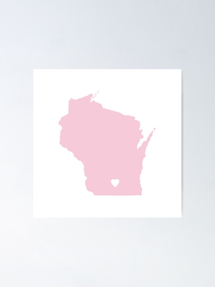 "Wisconsin Love in Pink" Poster for Sale by Maren Misner | Redbubble
