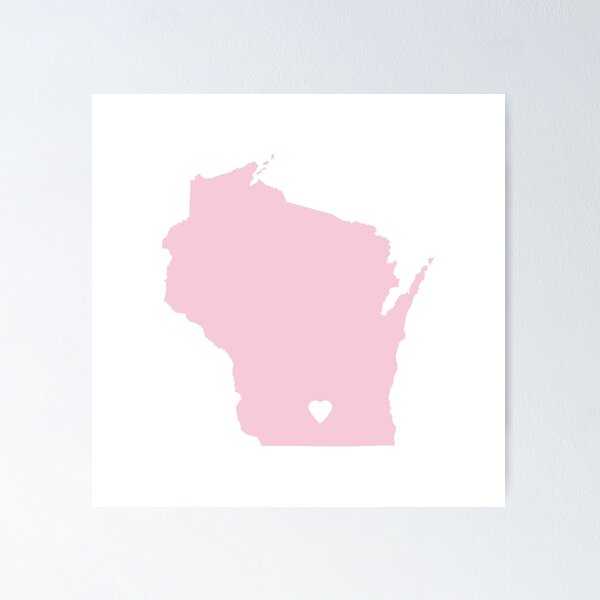 "Wisconsin Love in Pink" Poster for Sale by Maren Misner | Redbubble