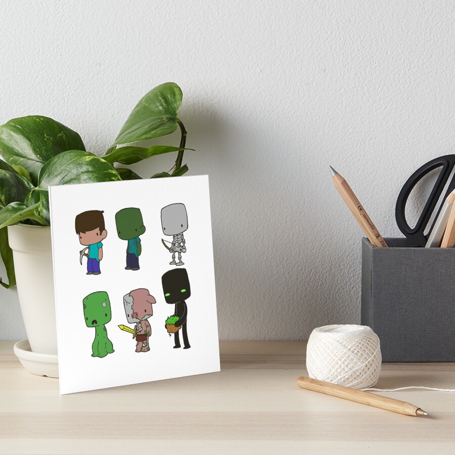 "Minecraft 6 Mobs Sticker pack" Art Board Print for Sale by jamcaYT ...