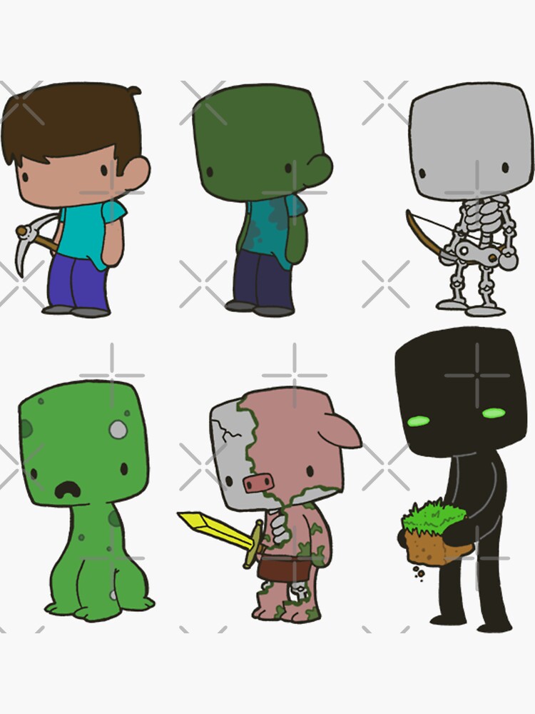 "Minecraft 6 Mobs Sticker pack" Sticker for Sale by jamcaYT | Redbubble