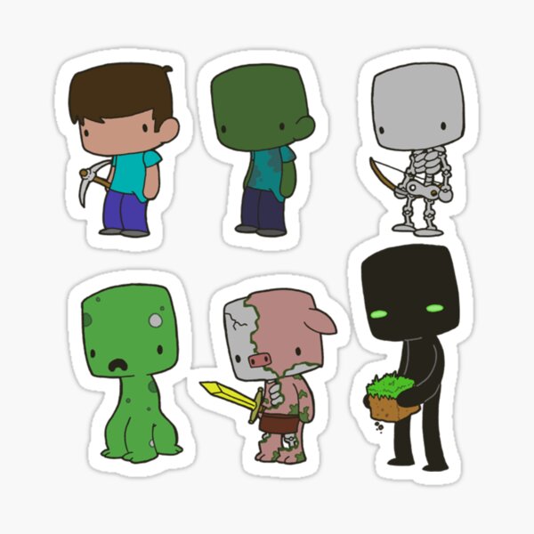 "Minecraft 6 Mobs Sticker pack" Sticker for Sale by jamcaYT | Redbubble